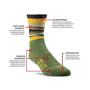 Farm to Feet Standard Max Patch Lightweight Technical 3/4 Crew, Charcoal, Large