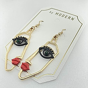 Artistic Face Drop Earrings - Elegant Statement Accessory for Women