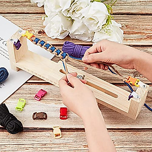 PH PandaHall Jig Bracelet Maker Kit Wristband Maker with 8 Parachute Cords and 8 Quick Release Buckles Adjustable Length Braiding Weaving DIY Craft Tool Kit for Friendship Bracelets Jewelry Making