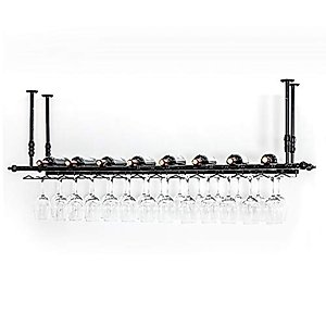 Ceiling Stylish Simplicity Wine Bottle Rack Stylish Simplicity Industrial Metal Retro Stylish Simplicity Down Home Glass Goblet Rack Kitchen Cutlery Bottle Holder Adjustable Height Bar Floating Wine