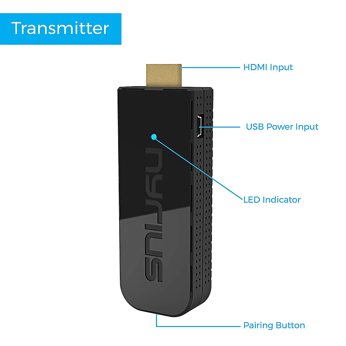 Nyrius Aries Pro+ Wireless HDMI Video Transmitter & Receiver to Stream 1080p Video up to 165ft from Laptop, PC, Cable Box, Game Console, DSLR Camera to a TV, Projector - 2 Pack