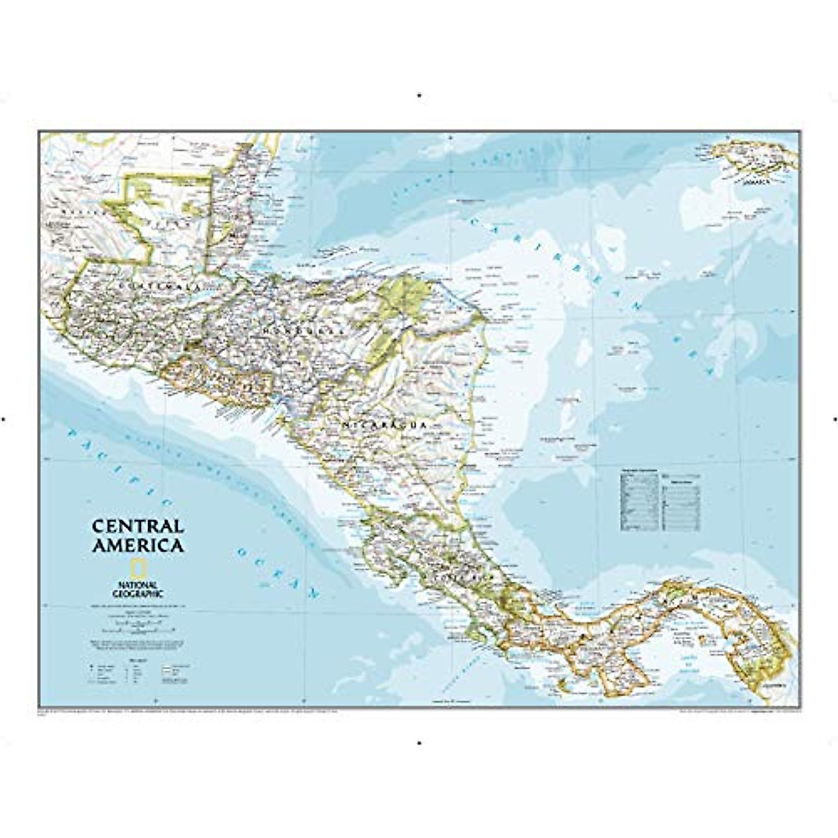 National Geographic: Central America Classic Wall Map - 29 x 22.5 inches - Art Quality Print