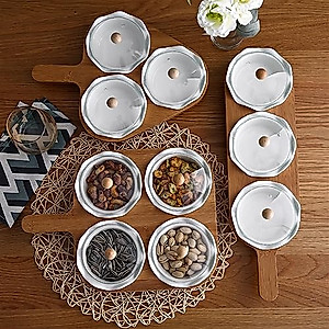 TRESORS Appetizer Plates Snack Bowls Dip Tray 4 Piece Serving Plate Bowl Set Dried Fruit Tray Dip Bowl With Lid Serving Snack Tray Bowl Salad Plates Dinner Plates