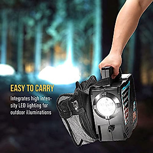 ZOOOBELIVES High Pressure Camping Shower with 50W/75psi Pump, Outdoor Camp Shower with Multi-use Sprayer and LED Light for Campsite Bathing Beach Yard Pet Car Cleanups, Portable and Rechargeable