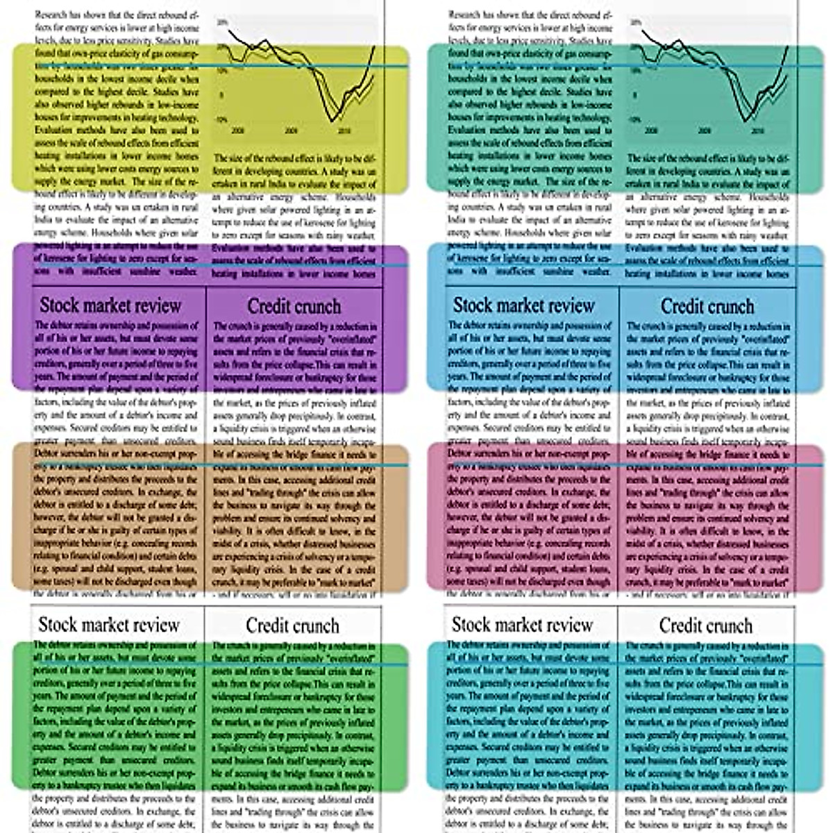 TIESOME 8Packs Dyslexia Overlay Ruler, Dyslexia Coloured Overlays for Reading Aids Colored Overlay for Dyslexia Aids for Children Helps with Reduce Visual Stress Reading Assistant