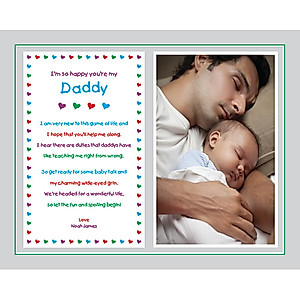 Daddy Gift from Newborn, New Dad Sweet Poem for His Birthday or Father's Day from Son, Daughter or Twins, 8x10 Inch Print Personalized with Name and Photo