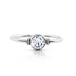 Koral Jewelry Round Created Quartz Delicate Ring 925 Sterling Silver Vintage Boho Chic US Size 5 6 7 8 9 (7)