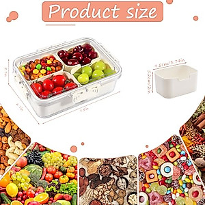 TUYSKE 4 Compartment Snack Box Container-Divided Serving Tray with Dishwasher Safe Inner Boxes for Fruit, Veggie