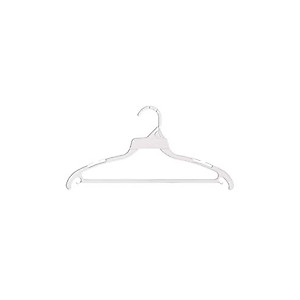 White Plastic Economy Hangers with Hang Bar- Case of 250