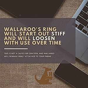 Leather Phone Card Holder Stick On Wallet for iPhone and Android Smartphones by Wallaroo (Rose Gold Ring Wallet)