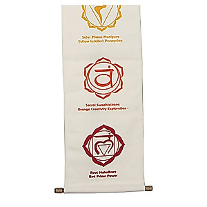 DharmaObjects White Cotton 7 Chakras Signs Banner Wall Decor Wall Hanging (Chakra 3)
