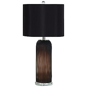 Signature Design by Ashley Abaness Contemporary 28.63" Glass Table Lamp, 2 Count, Black