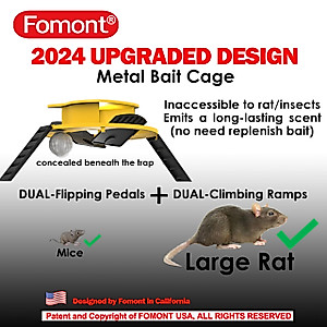 Fomont 2024 New Upgraded Bucket Lid Mouse Trap-Metal Bait Cage-Auto Reset-5 Gallon Bucket Fit-Humane-Indoor Outdoor-Rat Trap
