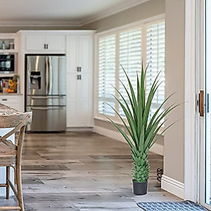 Softflame 48in Artificial Spiked Agave Plant Potted Plants, Artificial Plant with 30 Leaves, Perfect for Home Office Indoor Decoration