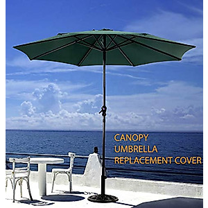 BELLRINO DECOR Replacement Hunter Green STRONG & THICK Umbrella Canopy for 9ft 6 Ribs (Canopy Only)