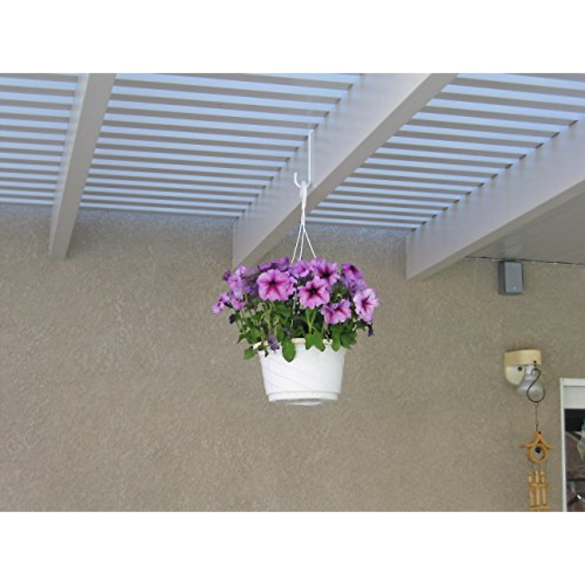 Alumahangers® Made in USA. 2"x 6" (6 Pack) -"White" powder coated steel hangers - 2" wide x 6" long - hangers designed for Lattice/pergola Alumawood patios No Screws!No Holes! No problem!