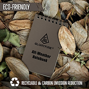 GLORYFIRE Waterproof Notebook Tactical All-Weather Spiral Memo Paper Notepad with Waterproof Grid Paper for Outdoor Activities Recording 3"x5" (5pcs)