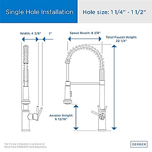 Parma 1H Pre-Rinse Pull-Down Kitchen Faucet 1.75gpm Chrome