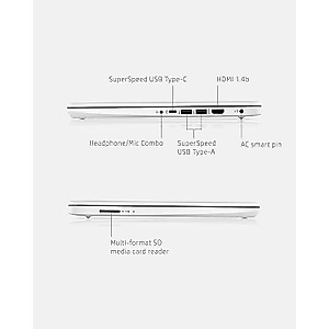 HP 14 Series 14" Touchscreen Laptop, 4GB RAM, 128GB Storage (64GB eMMC+64GB Card), Intel Celeron N4020, Intel UHD Graphics 600, WiFi, Webcam, 1-Year Office 365, Win 11, Snow White, W/GaLiMu