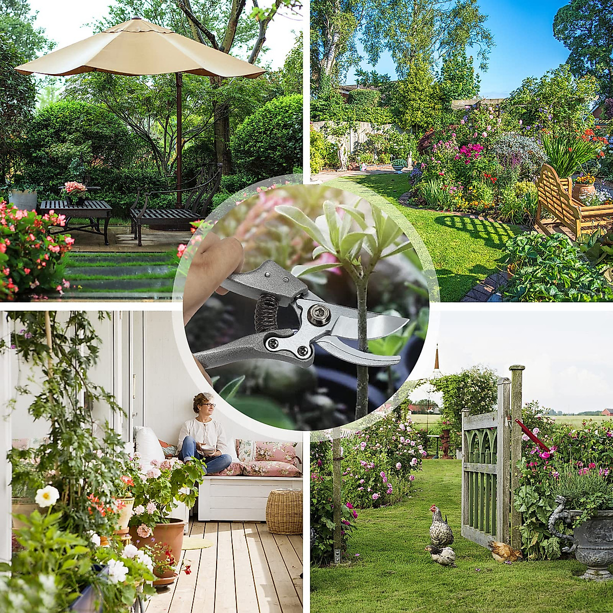 JOYFUL&HOPEFUL Bypass Pruning Shear, Garden Shear Pruner with Precision Blade for Gardening,Trimming Plant Tree Flower