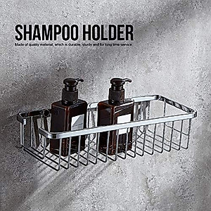 TOPINCN Bathroom Shelf Wall Mounted Stainless Steel Shower Caddy Shampoo Conditioner Holder Storage Basket Organizer Kitchen(#1)