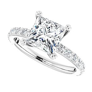 925 Silver, 10K/14K/18K Solid Gold Moissanite Engagement Ring 3 CT Princess Cut Handmade Solitaire Ring, Diamond Wedding Ring for Women/Her Anniversary Ring, Birthday Gifts,VVS1 Colorless Ring