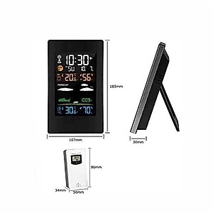 XARONF Weather Stations Indoor Outdoor Weather Station, Home Weather Station with Atomic Clock, Indoor Outdoor Humidity Thermometer Monitor Digital Forecast Weather Stations