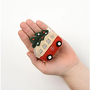 Hippie bus Christmas tree - Hand felt camper van decorations - Christmas decorations