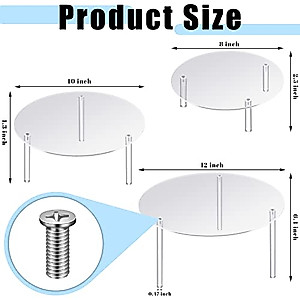 6 Packs Clear Acrylic Cake Stand Round Cupcake Dessert Cake Holder Stand Set Cake Display Stand Set for Cupcake Dessert Cake Pizza Birthday Wedding Party Baby Shower Servings Platter Tower Decoration