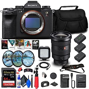 Sony Alpha a7R IIIA Mirrorless Digital Camera (Body) (ILCE7RM3A/B) + Sony FE 16-35mm Lens + 64GB Card + Corel Photo Software + Case + 2 x NP-FZ100 Compatible Battery + More (Renewed)