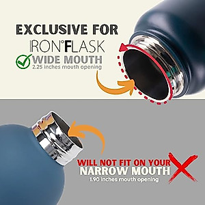 IRON °FLASK Spout Lid for Wide Mouth, Insulated Sports Water Bottles, Chug Lid, BPA Free 2 Lids (Fuchsia)