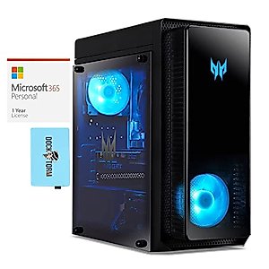 Acer Predator Orion 3000 Gaming & Entertainment Desktop PC (Intel i7-12700F 12-Core, 64GB RAM, 256GB PCIe SSD + 2TB HDD (3.5), Win 10 Pro) with MS 365 Personal, Dockztorm Hub