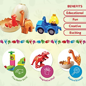 ToyVelt Dinosaur Blocks Toy 72 Piece Jurassic Era, Children's Dinosaur Blocks, Dinosaur Blocks for Kids 3-5, Dino Building Blocks, Dinosaur Building Blocks, for Boys&Girls 3-12 Years Old