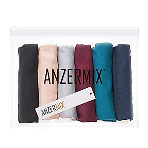 ANZERMIX Women's Breathable Cotton Thong Panties Pack of 6 (6-pack Dark Vintage, Large)