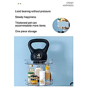 Lazy Susan Organizer for Cabinet, Clear Turntable Organizer, Rotating Spice Rack Kitchen Storage Cosmetic Makeup Organizers for Pantry, Countertop, Fridge, Shelf, Vanity, Bathroom (Single Tier, L)