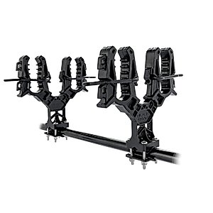 Black Boar UTV/ATV Double Gun & Tool Mount - Features Flexible Non-Marring Teeth for Better Grip - includes Rubber Base Plate Pads - Max Carry Weight of 15lbs (66030)