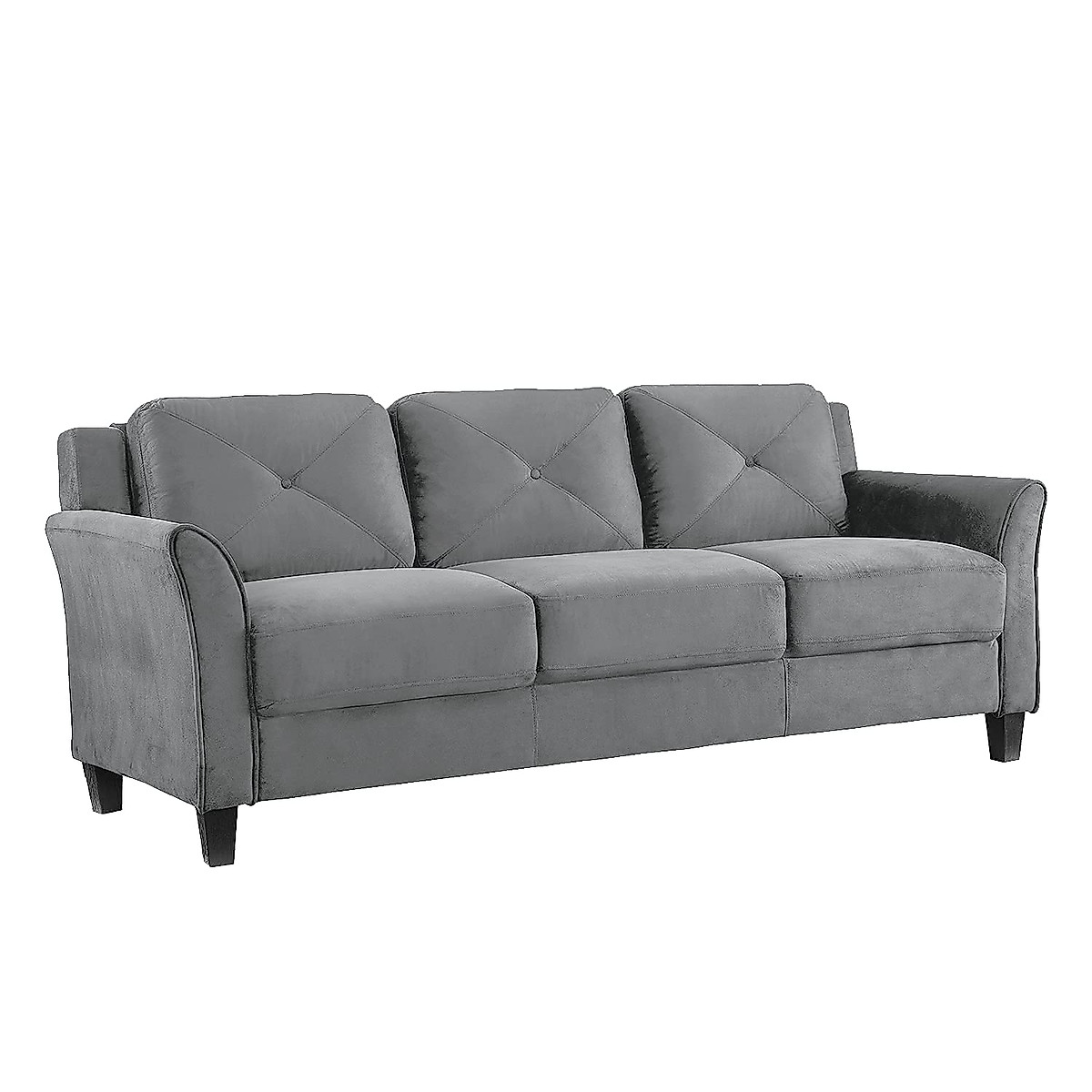 Lifestyle Solutions Collection Grayson Micro-Fabric Sofas, 80.3" x 32" x 32.68", Dark Grey