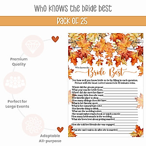 Fall in Love Bridal Shower Games – 25 Pack, He Said She Said & Bride Best, Fun Wedding Reception Activities, Couples Engagement Party, Boho Decor, Double-Sided Cards