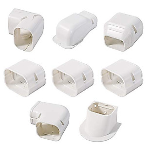 TAKTOPEAK 3'' 17 Ft PVC Decorative Line Cover Kit for Ductless Mini Split Air Conditioner,Central AC and Heat Pumps-Full Set, No Other Parts Needed