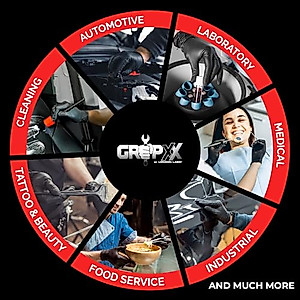 London Labs Heavy Duty Black Nitrile Exam Gloves 6Mil Disposable Industrial Powder & Latex Free (1000, Large)