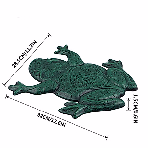 MDLUU 3-Pack Frog Stepping Stone, Cast Iron Frog Art, Decorative Flagstone for Garden Walkway, Flower Bed