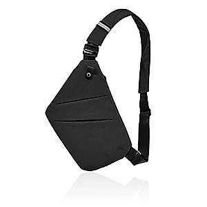 Fibrdoo Multi-pocket Chest Bag, Anti-Theft Shoulder Bag, Waterproof Sling Crossbody Bag, for Men/Women Outdoor Bicycle Hiking Jogging, Black