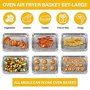 Air Fryer Basket for Oven 15 x 11 Inch Stainless Steel, Air Fryer Accessories Oven Rack and Crisper Tray, Bacon Cooker Broiler Pan for Oven, Bakeware Sets Oven Rack-2 Piece Large