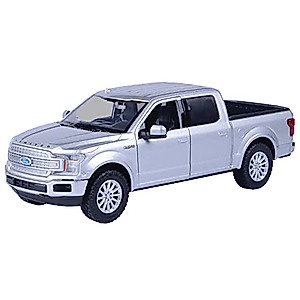 2019 Ford F-150 Limited Crew Cab Pickup Truck Metallic Silver 1/24-1/27 Diecast Model Car by Motormax 79364