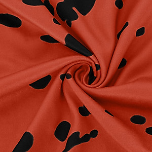 Lightning Deals of Today Women Long Sleeve Shirts 2023 Casual Crewneck Loose Fit Tops Fashion Print Plus Size Lightweight Fall Sweatshirts Orange M