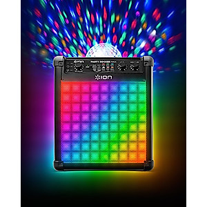 ION Audio Party Rocker Max - 100W Portable Wireless Bluetooth Speaker and Karaoke Centre with Rechargeable Battery, Party Light Display and Microphone