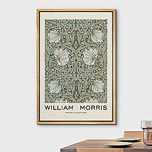 wall26 Framed Canvas Print Wall Art Pimpernel Flowers by William Morris Historic Cultural Illustrations Fine Art Traditional Scenic Colorful for Living Room, Bedroom, Office - 16x24 Natural