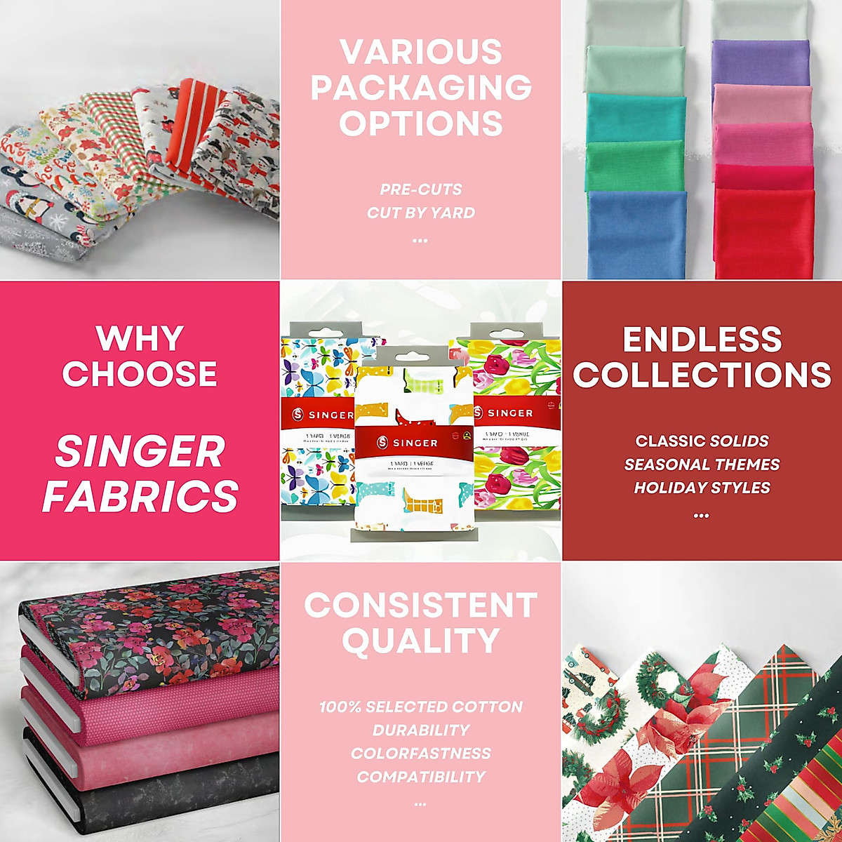 Singer Fabric, 100% Cotton, Ceramic Solid, Cut by The Yard