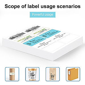 Methdic Shipping Labels 2"×4" 500 Labels Sticker Paper for Laser/Ink Jet Printer Mailing Labels 8.5"*11" White 10 per Sheet
