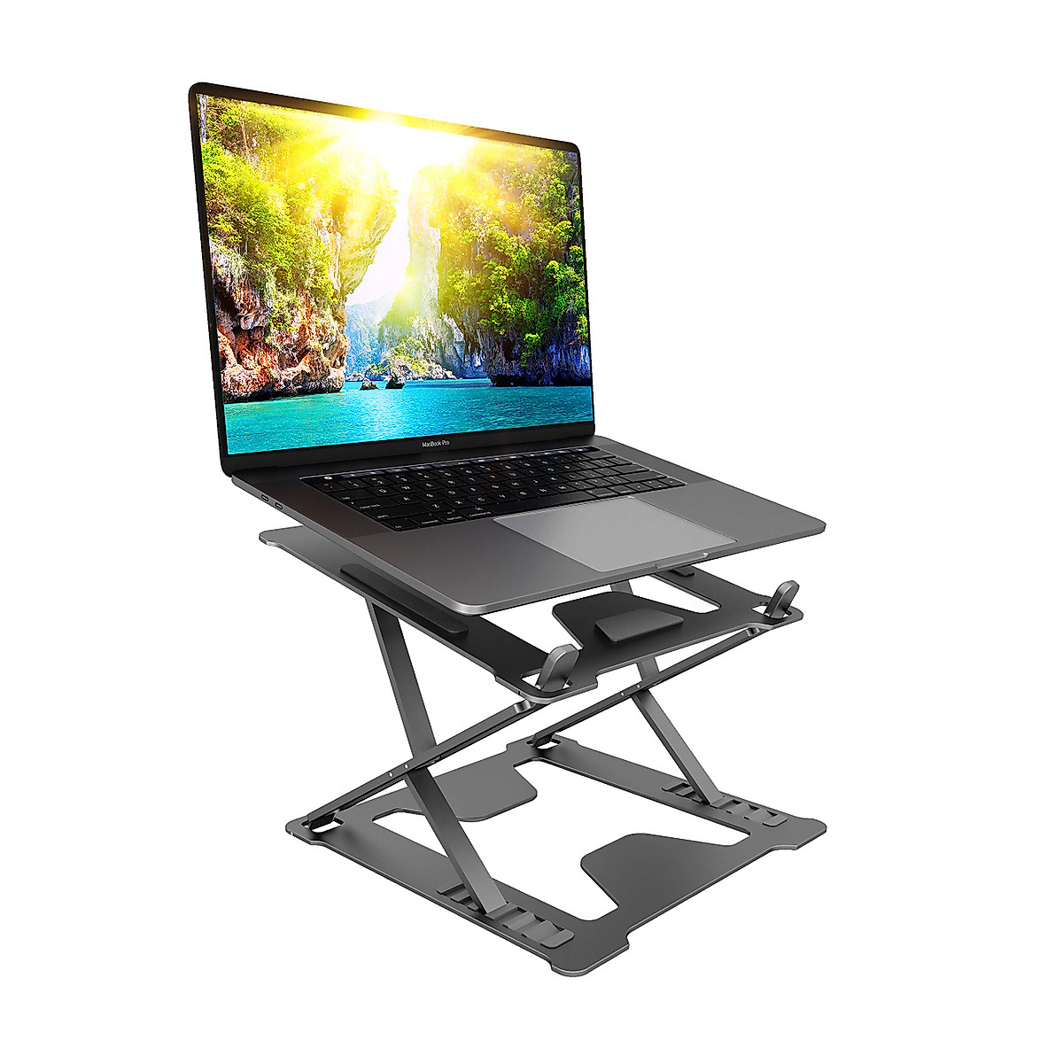 2023 Laptop Stand – Lightweight & Durable Metal Design - Aluminum Foldable Portable Computer Stand - Ergonomic Laptop Holder - Multi-Angle Notebook Riser – for All Laptops 11-17” (Space Grey)